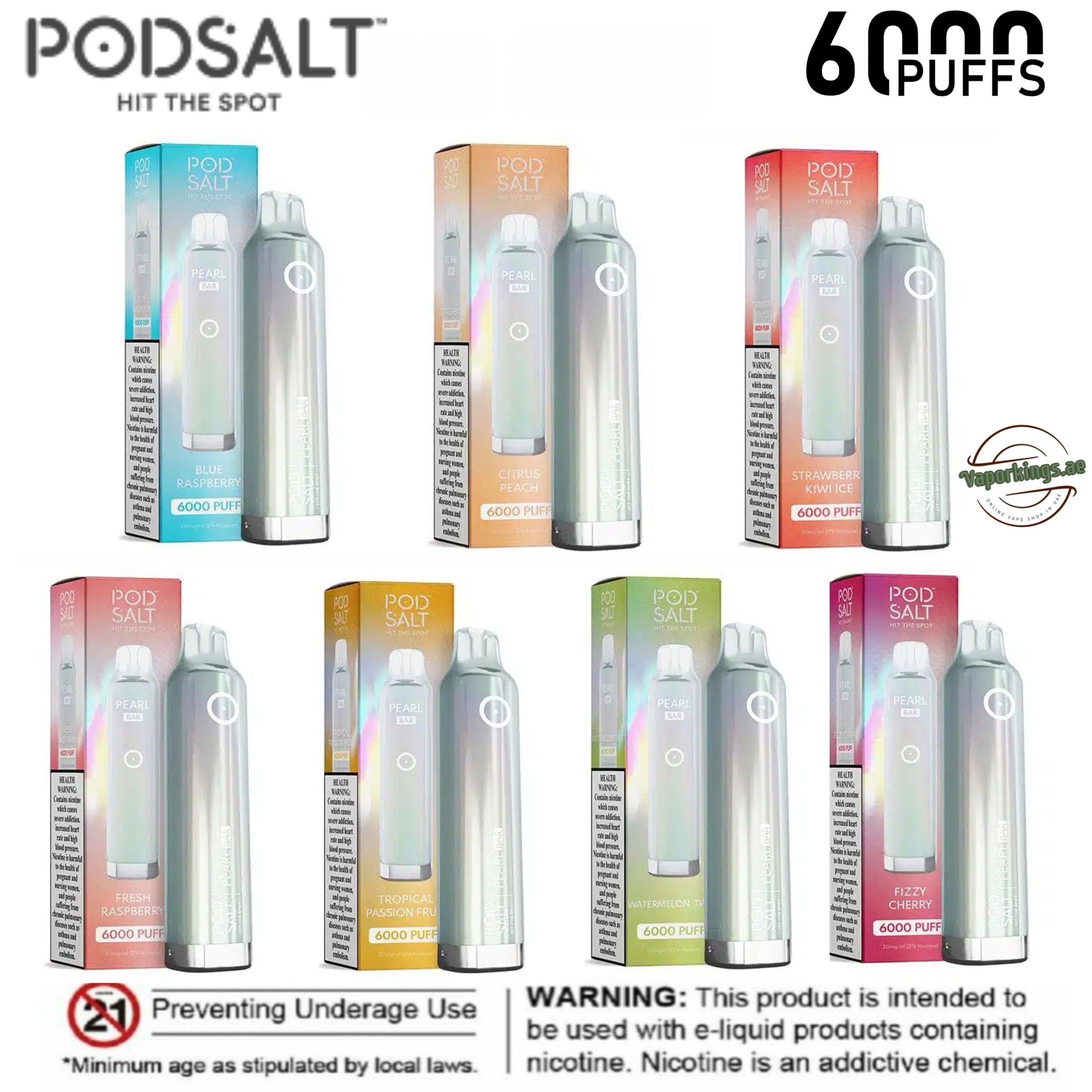 Pod Salt Pearl Bar 6000 Puffs Disposable Vape 20MG In DUBAI